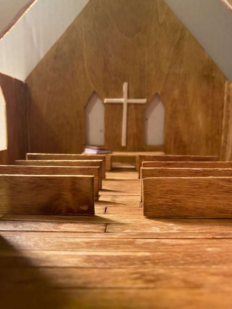 Time To Pray In Our Small Town Church - Cape Cod Miniatures